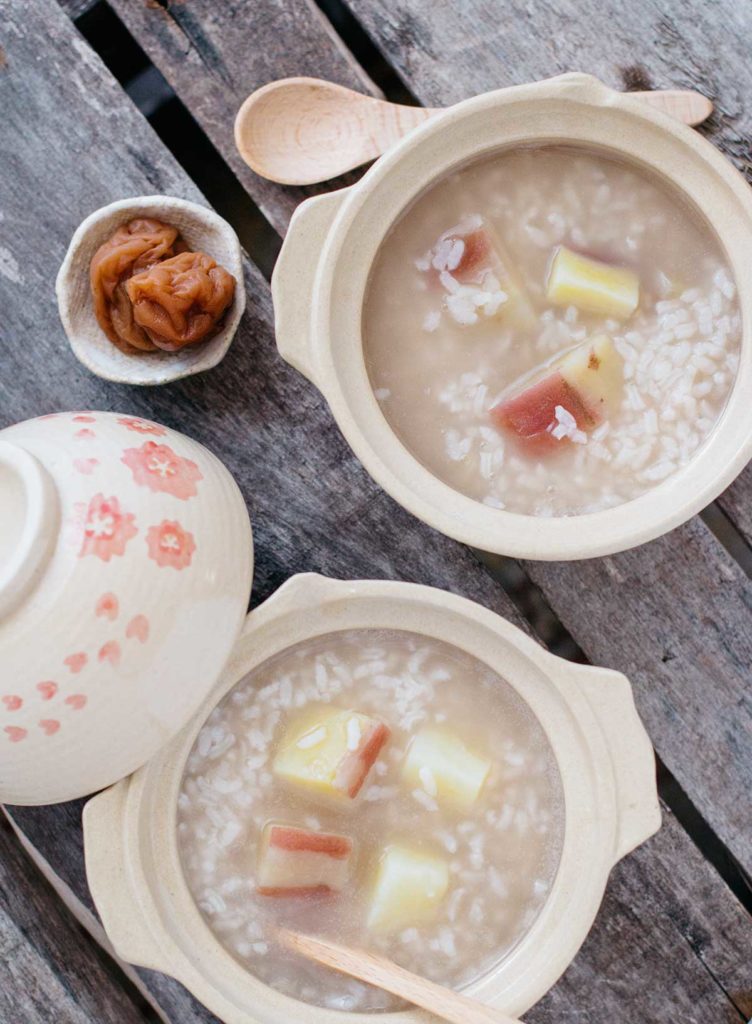 Japanese Rice Porridge with Sweet Potato いも茶がゆ - Chopstick Chronicles